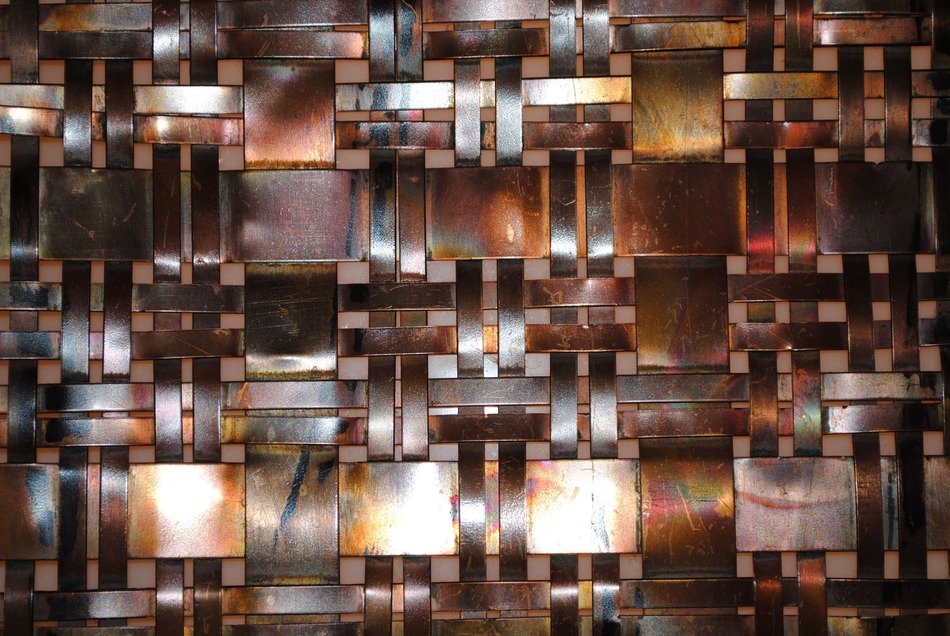 Metal weave pattern on wall of mohegan sun casino, usa, Connecticut ...