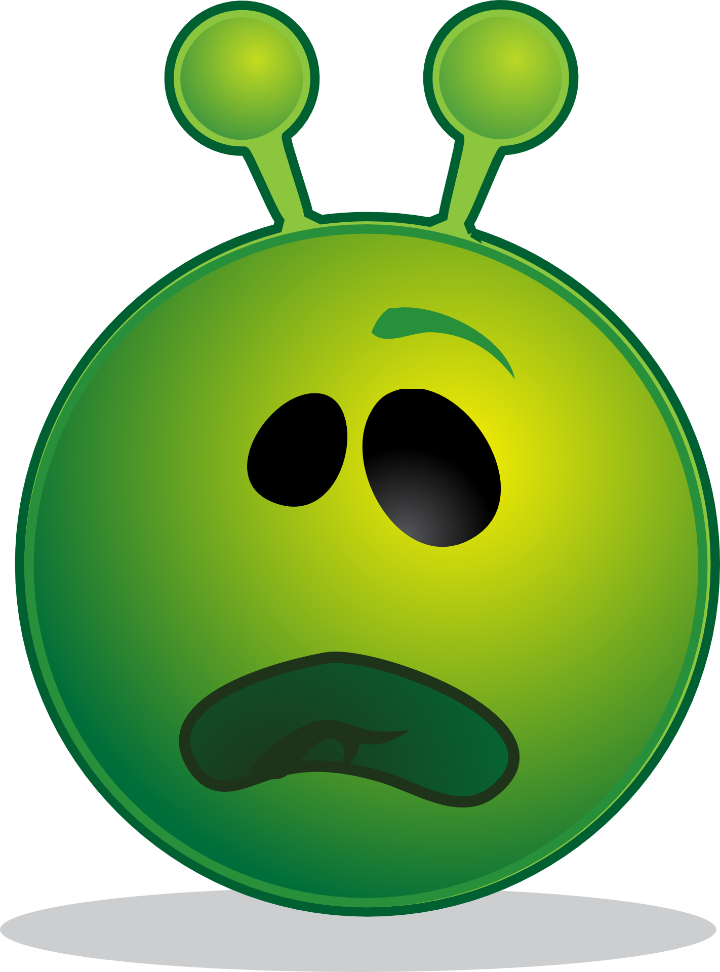 Unhappy alien emoticon as an illustration free image download