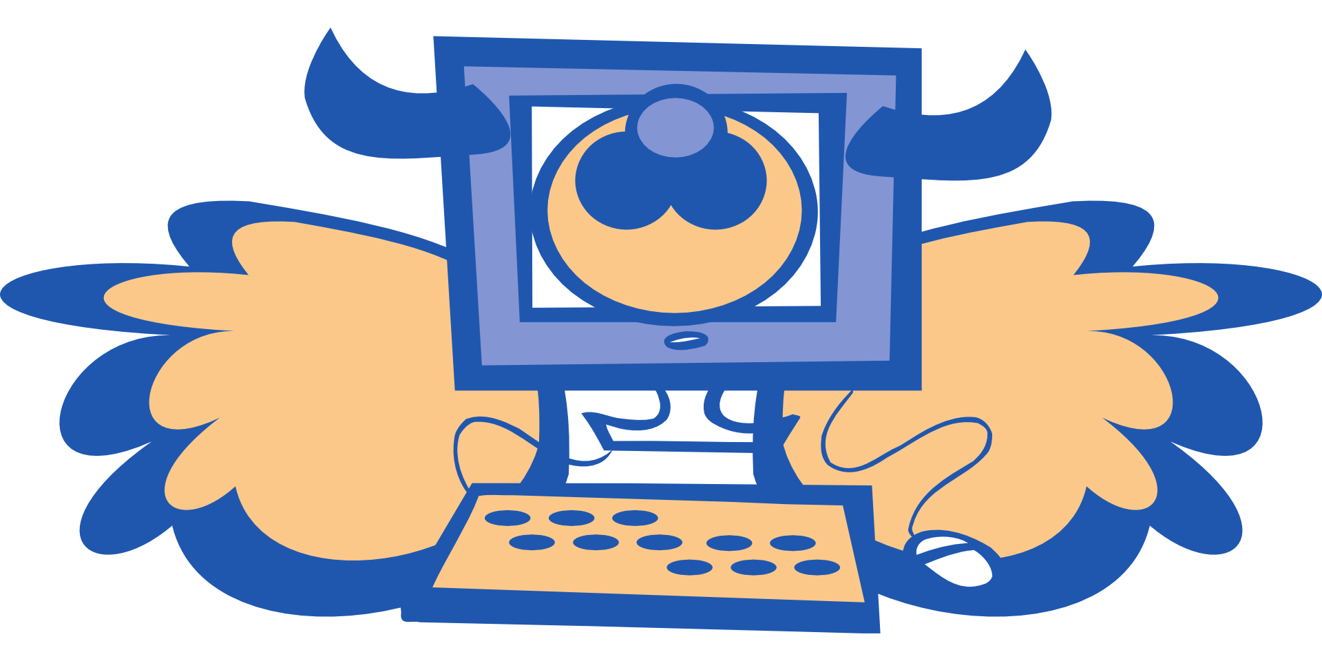 Computer horns and bird drawing free image download