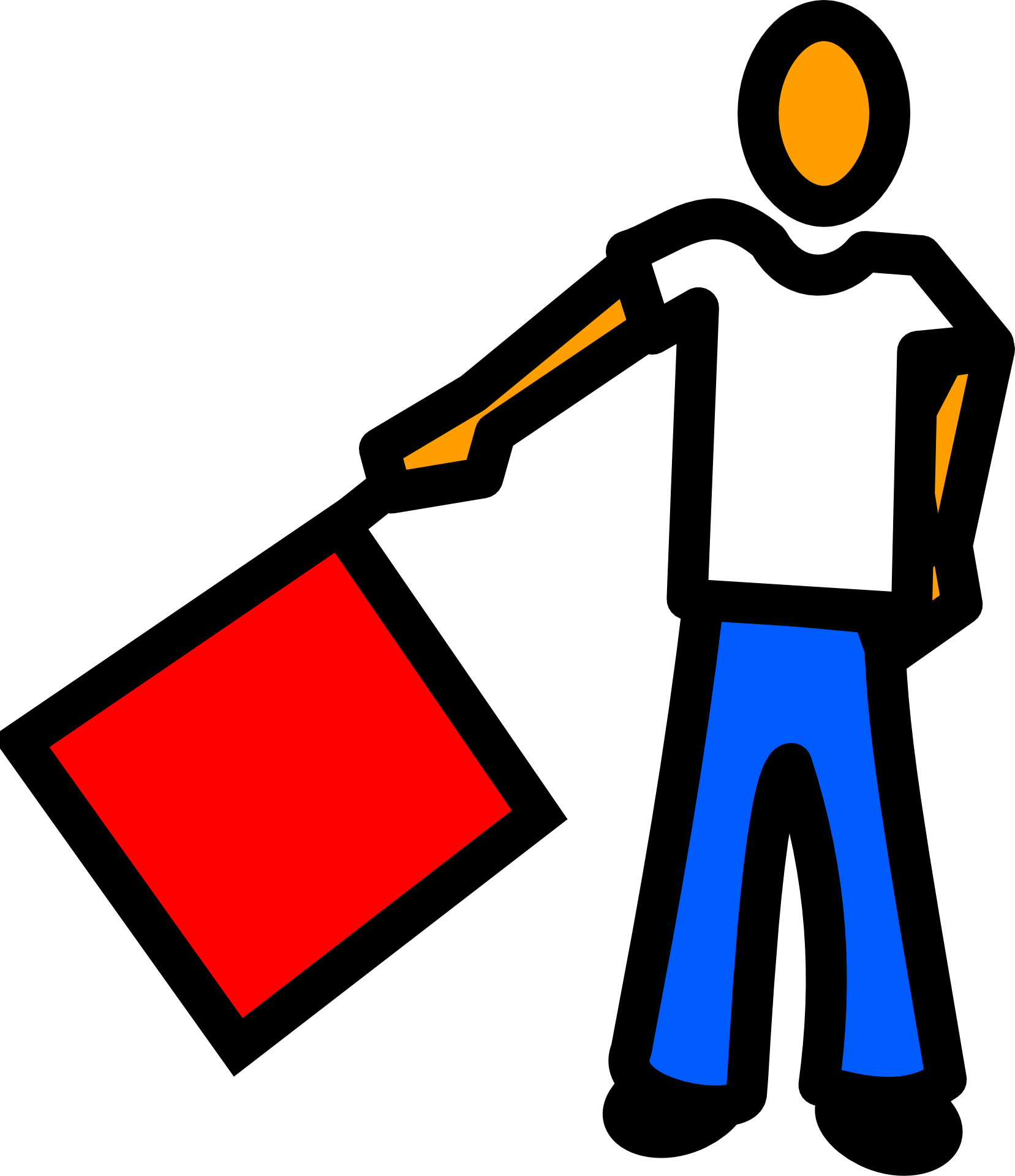 Man and flag semaphore drawing free image download
