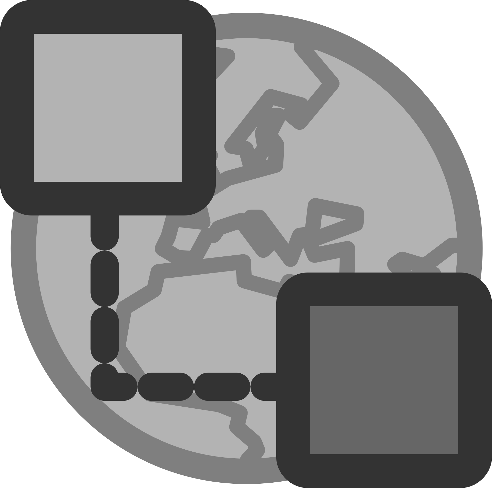 Black and white global network icon free image download