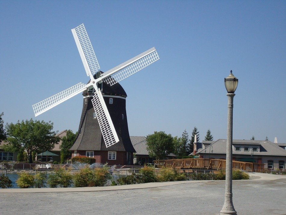 Modern windmill at park free image download