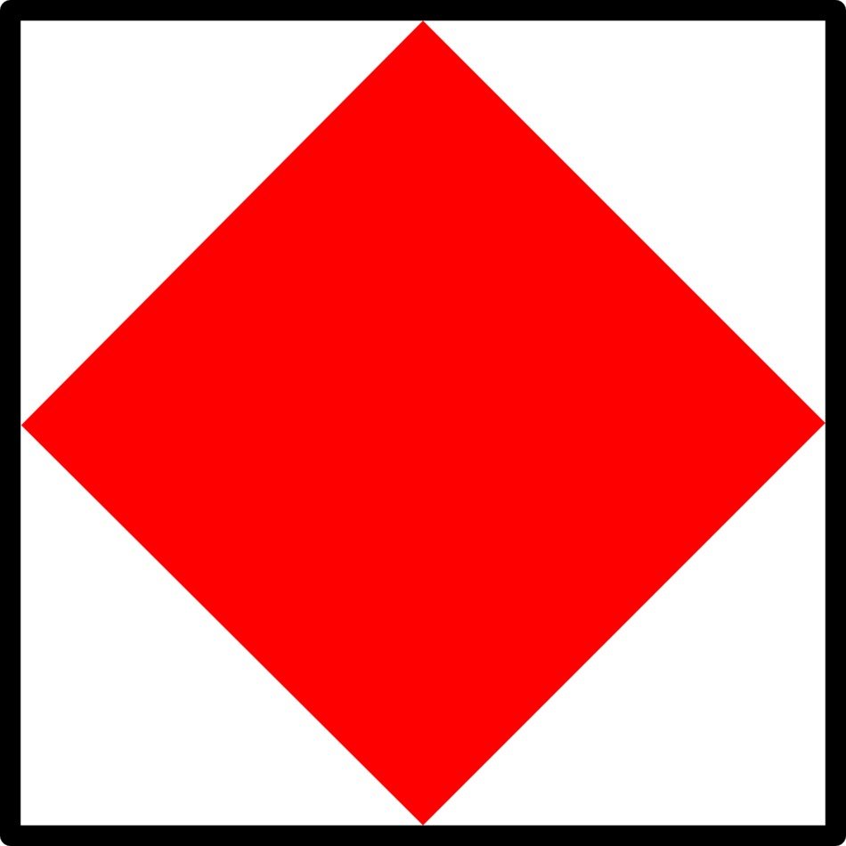 Nautical flag with red square in white one free image download