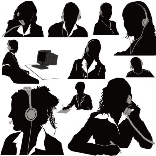 Customer Service Staff Vector Silhouette free image download