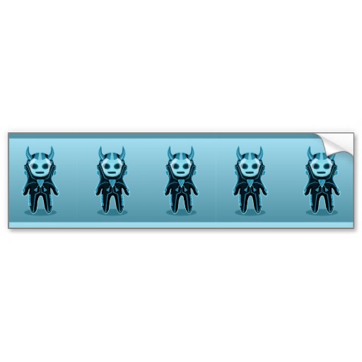 1369 BLUE ROBOT ALIEN CARTOON GRAPHIC VECTOR SCIE BUMPER STICKERS free ...