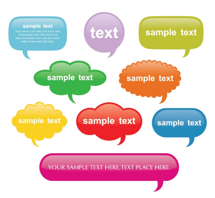 Bubble Text Box Shapes free image download