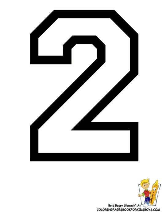 Number 2 Coloring Page N2 free image download