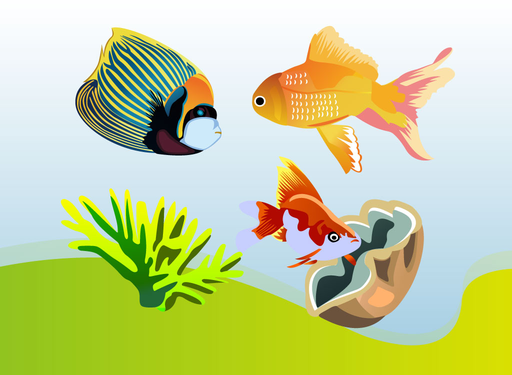 Underwater Fish Scenes drawing free image download