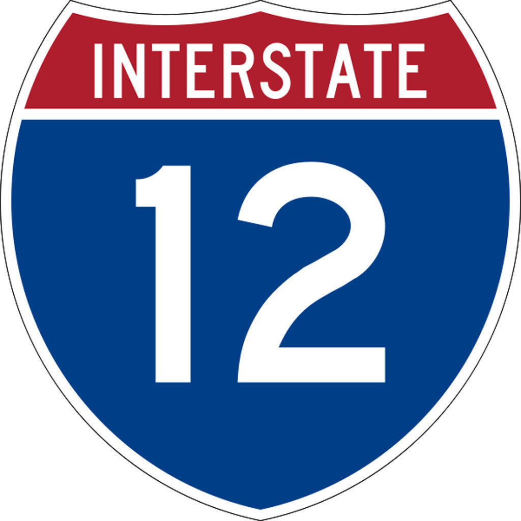 Sign interstate 12 free image download