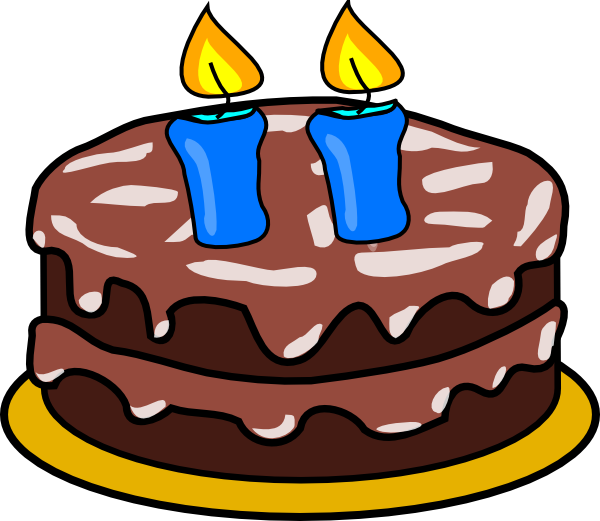 Birthday Cake Two Candles Clip Art Free Image Download