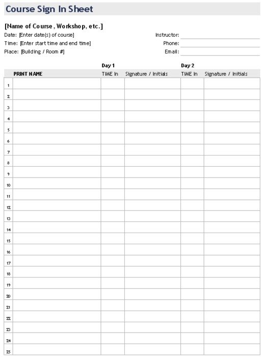 Karaoke Sign Up Sheet Template