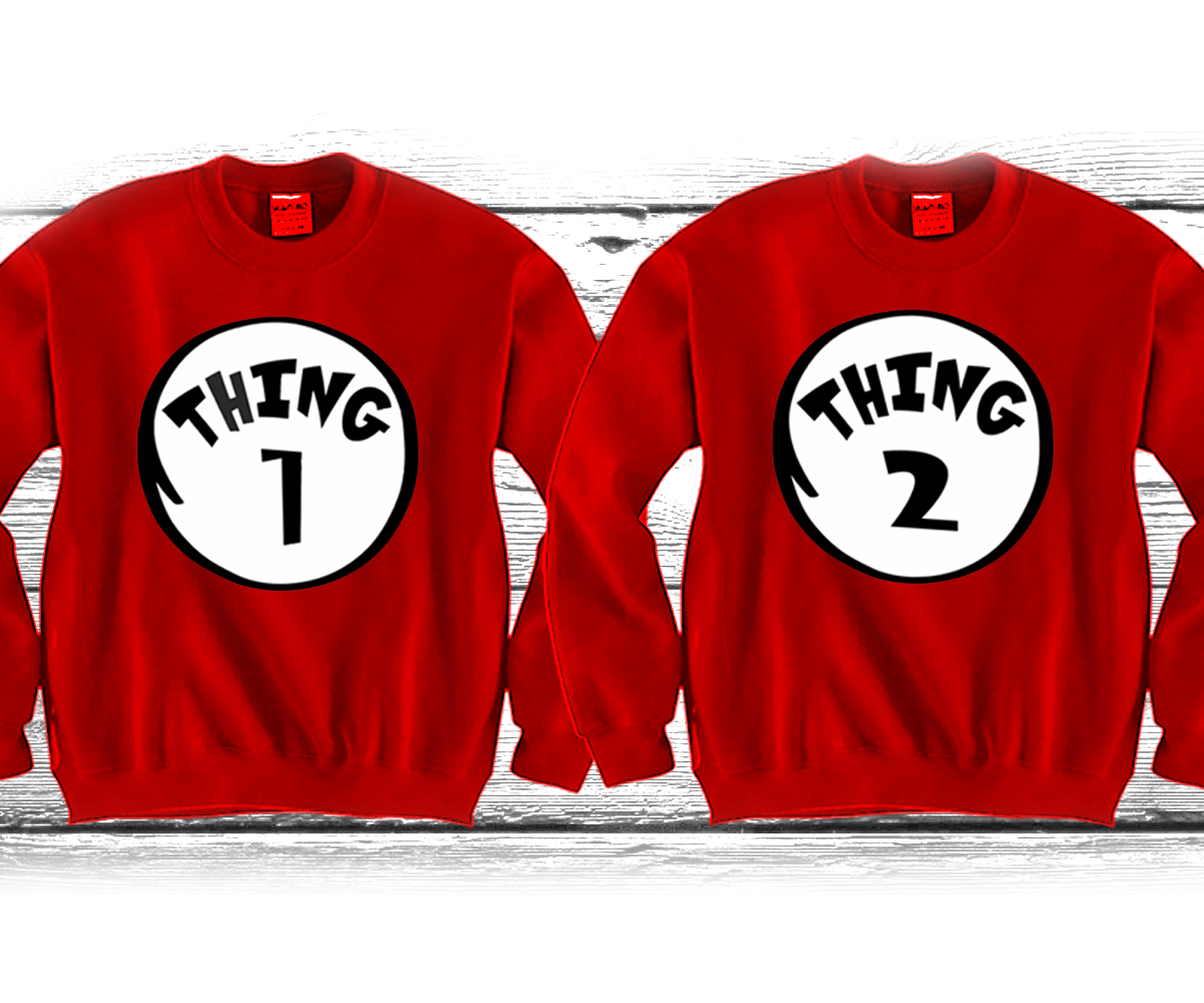 Thing One And 2, red sweaters sleeve by sleeve free image download