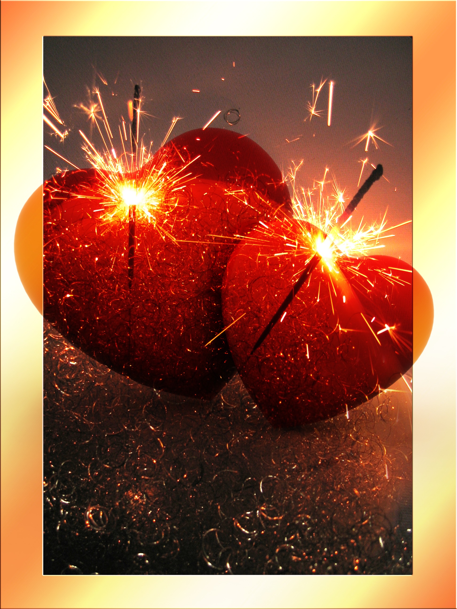 Heart sparklers drawing free image download