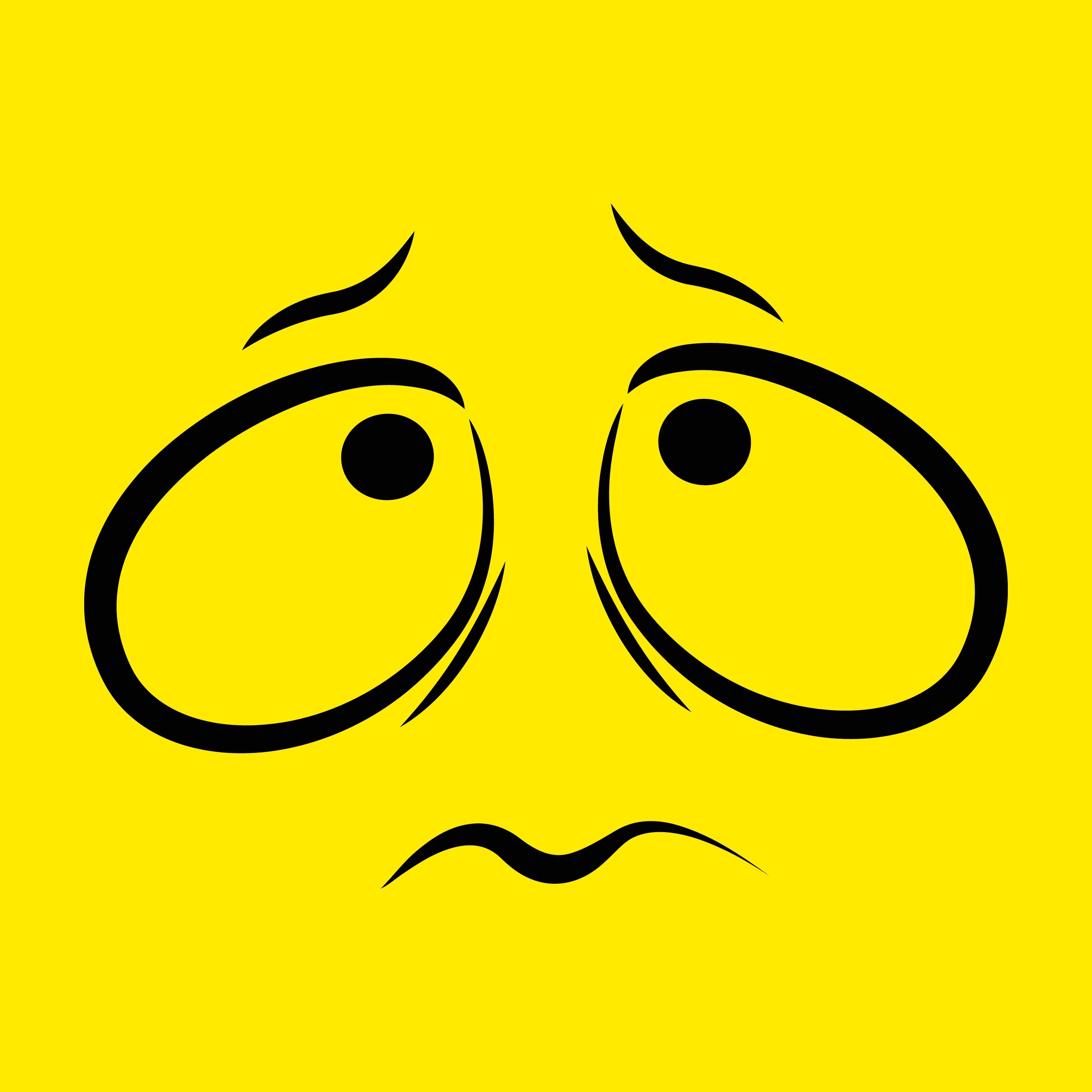 Anxious smile on yellow free image download