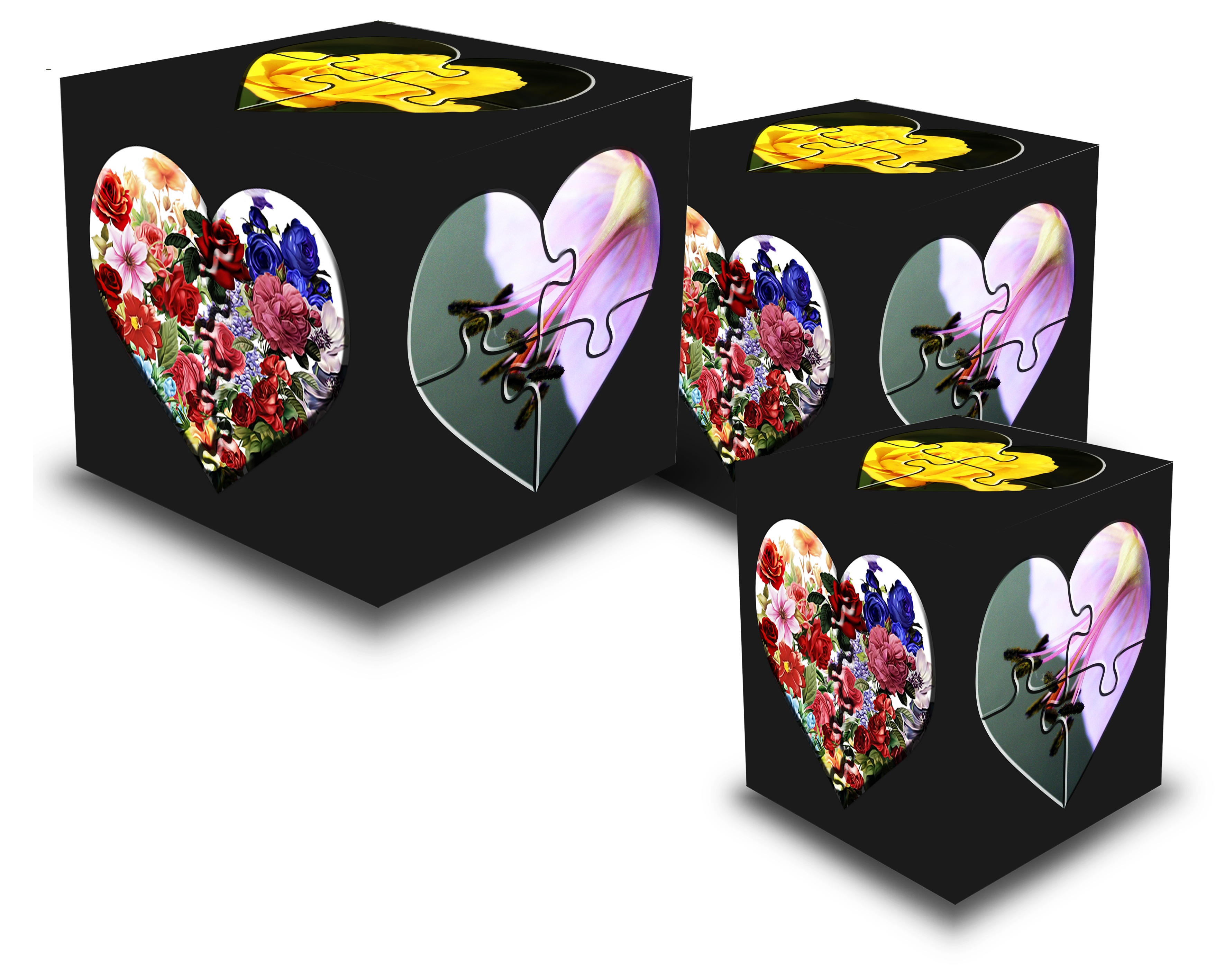 Colorful heart cubes free image download