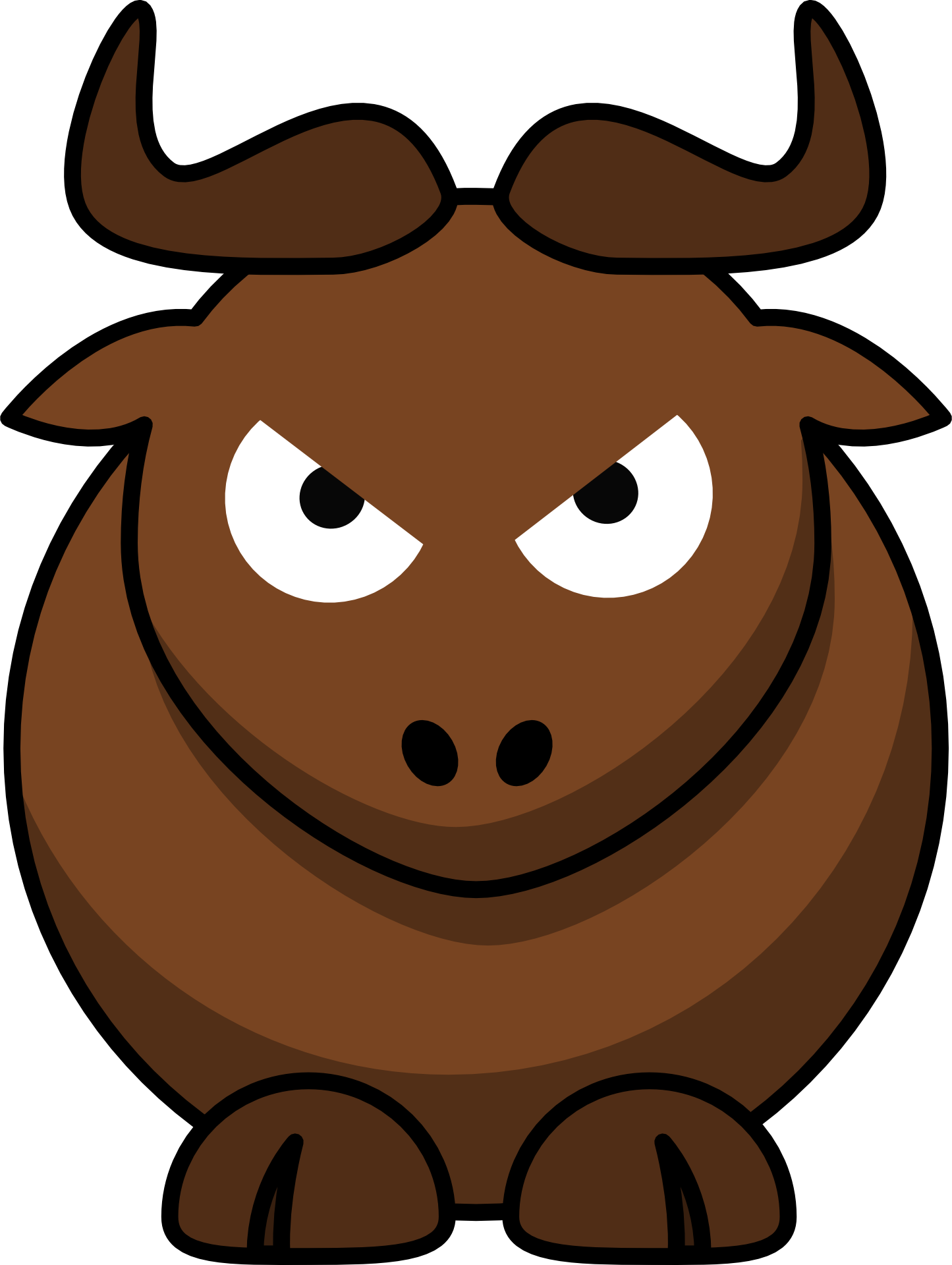 Cartoon angry gnu anthelope, illustration free image download