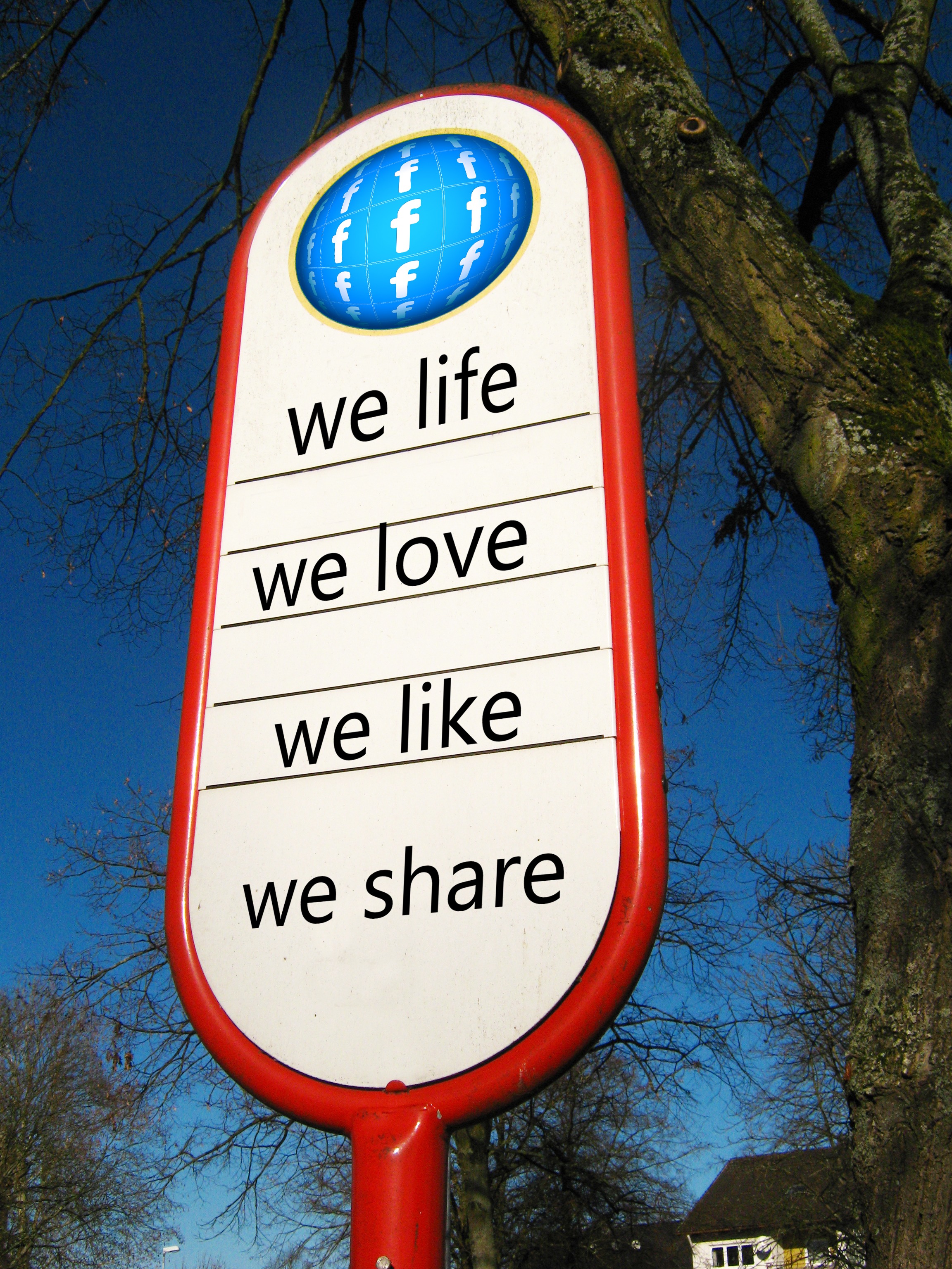 Road sign with the words we life we love we like we share free image ...