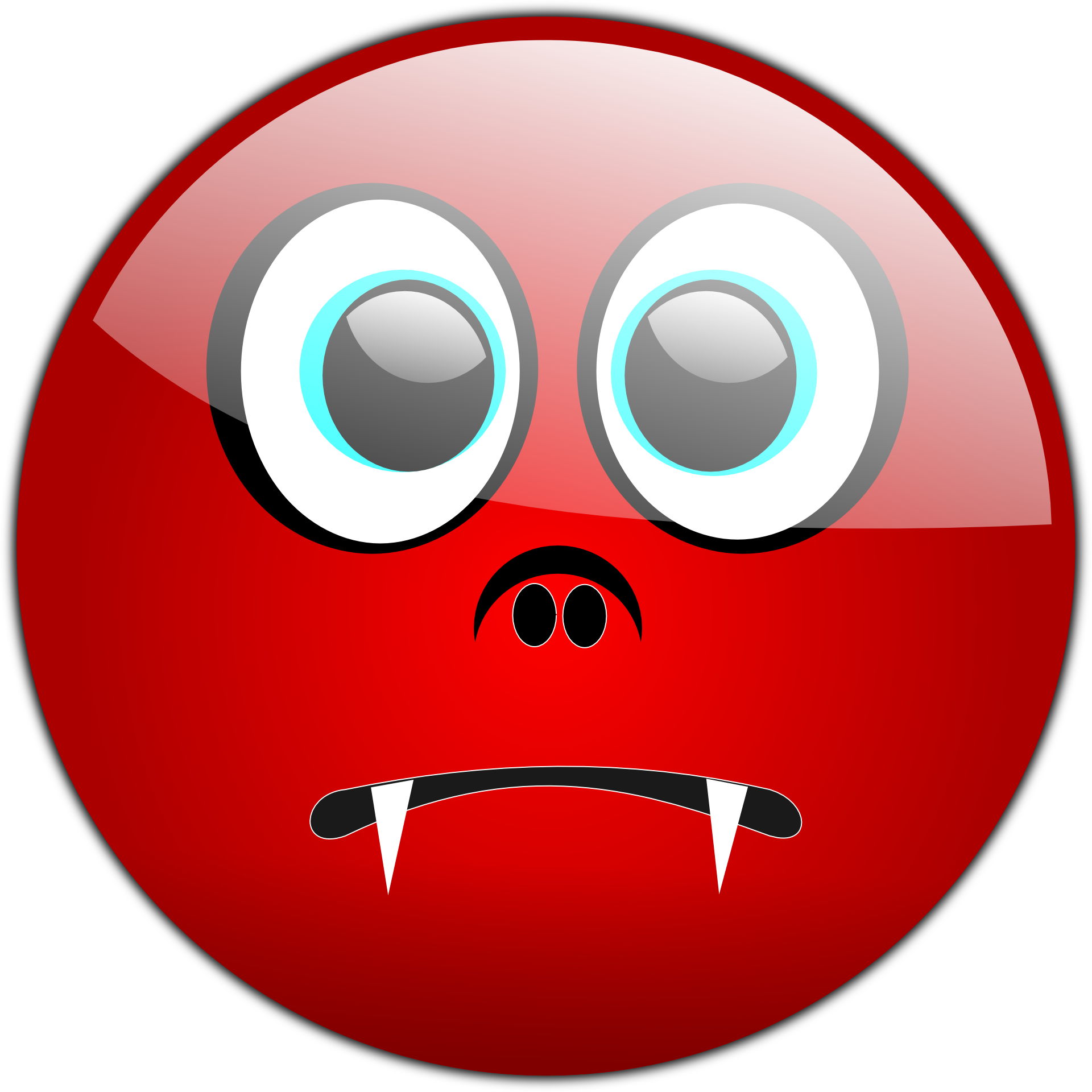 Red ball with vampire eyes free image download