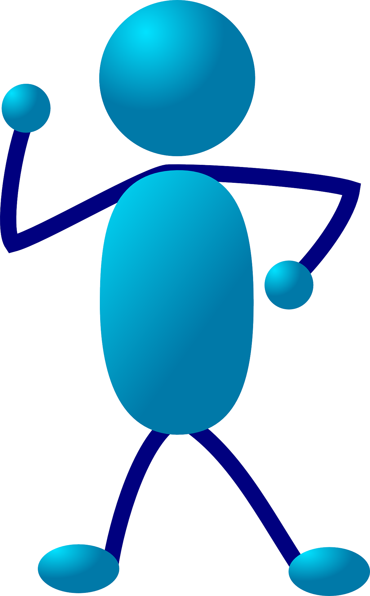 Stickman blue drawing free image download