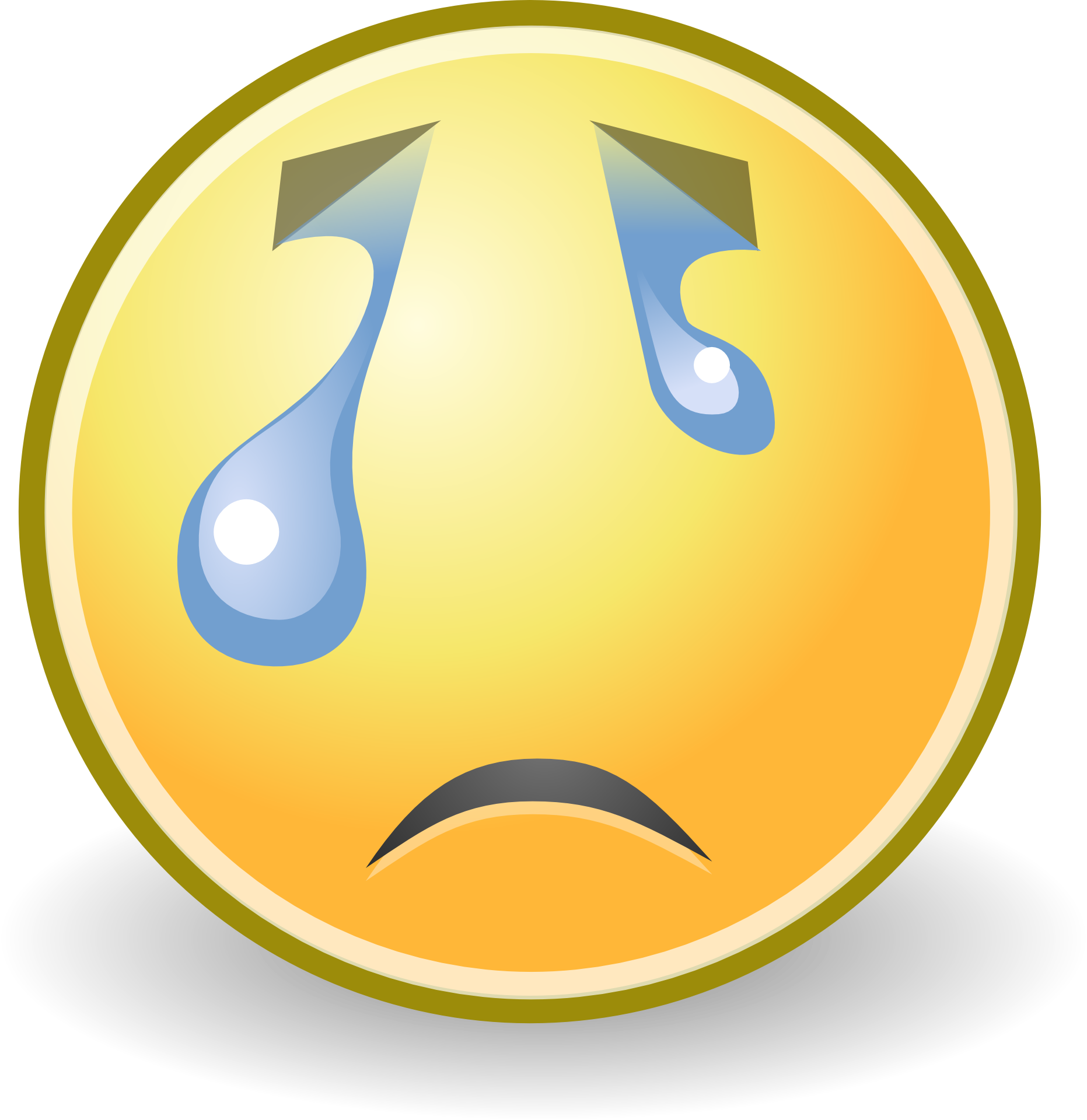 Crying yellow smiley free image download