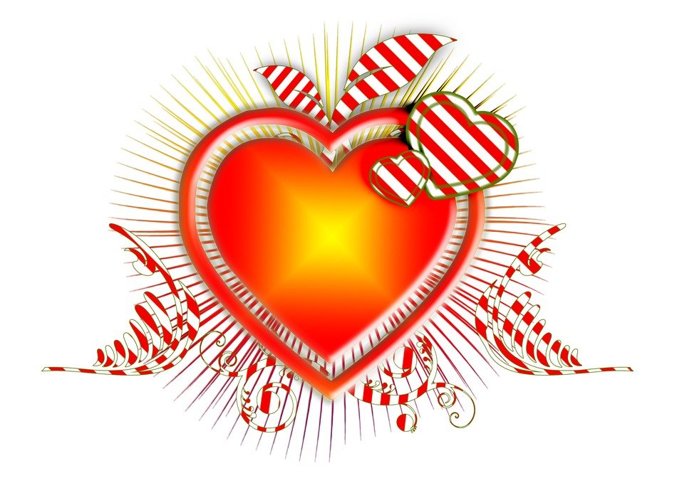 Clipart of Red heart with a rim on a background free image download