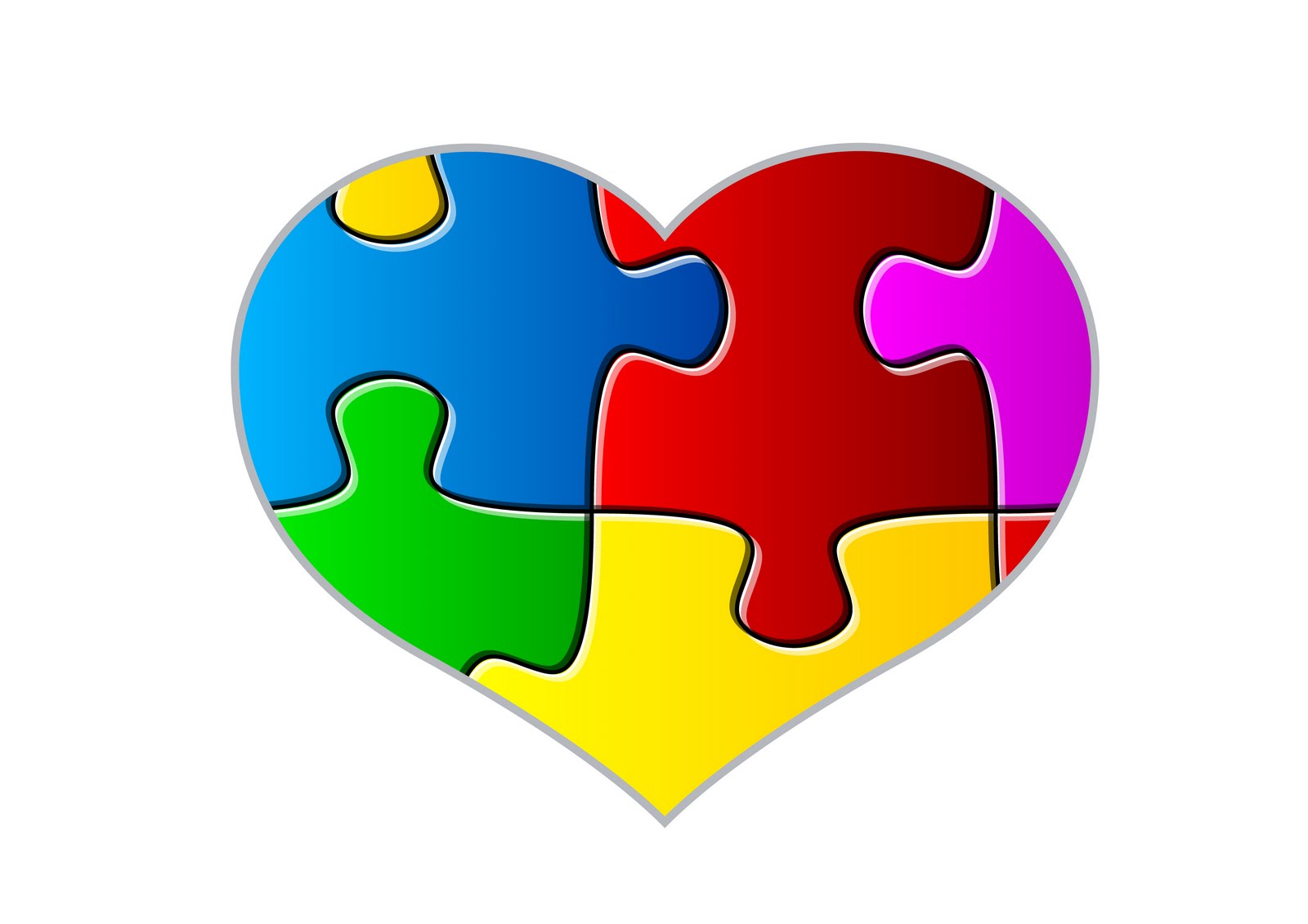 Clipart Of The Colorful Autism Heart Puzzle Logo Free Image Download