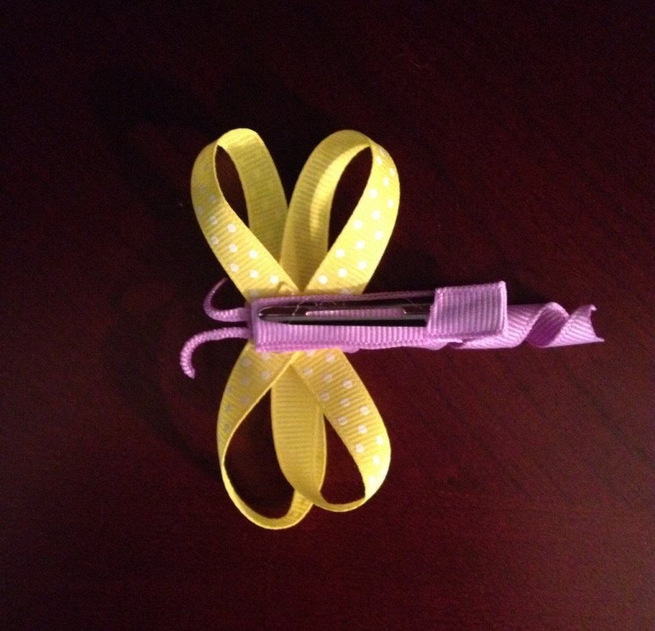 Colorful Dragonfly, Hair Clip with Ribbon Sculpture free image download