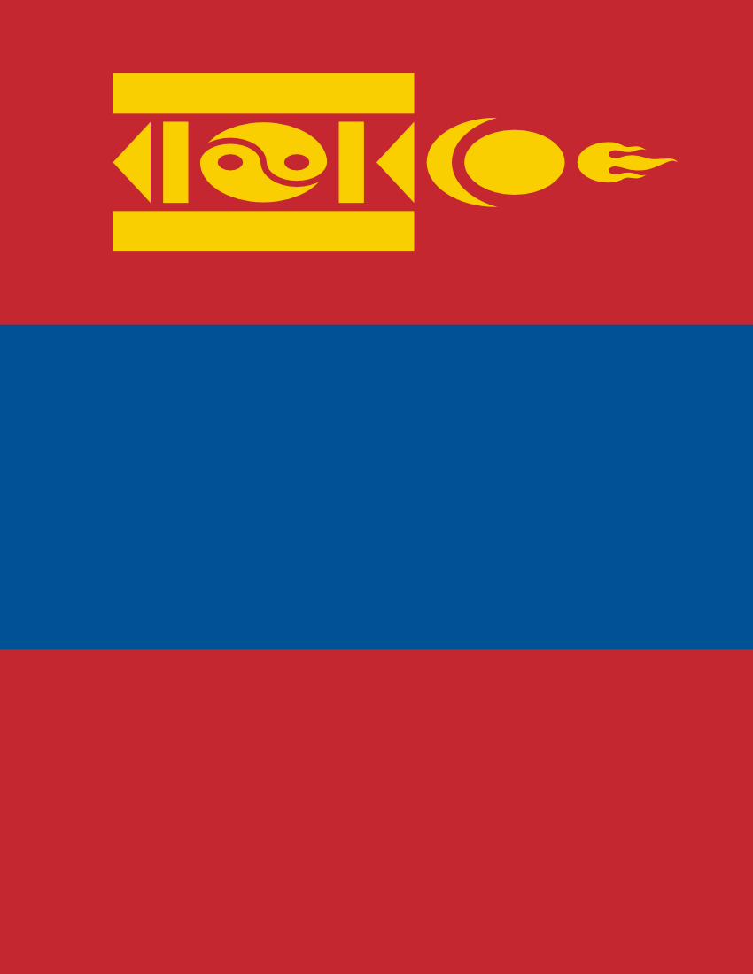 Flag of Mongolia with Soyombo symbol free image download