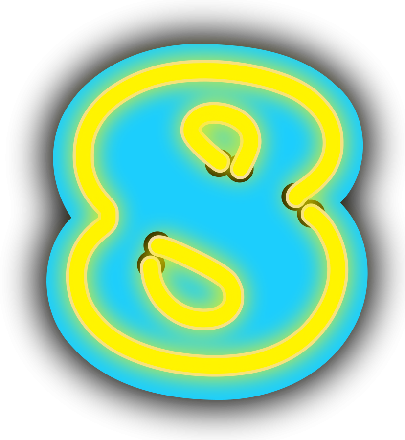 Blue and yellow number eight free image download