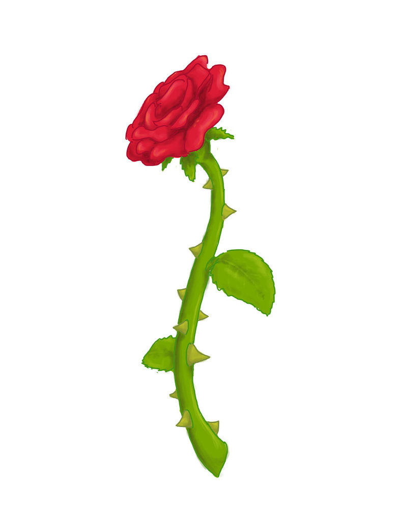 Painted red rose with spikes free image download