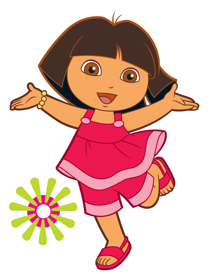Drawn cartoon joyful girl Dora free image download