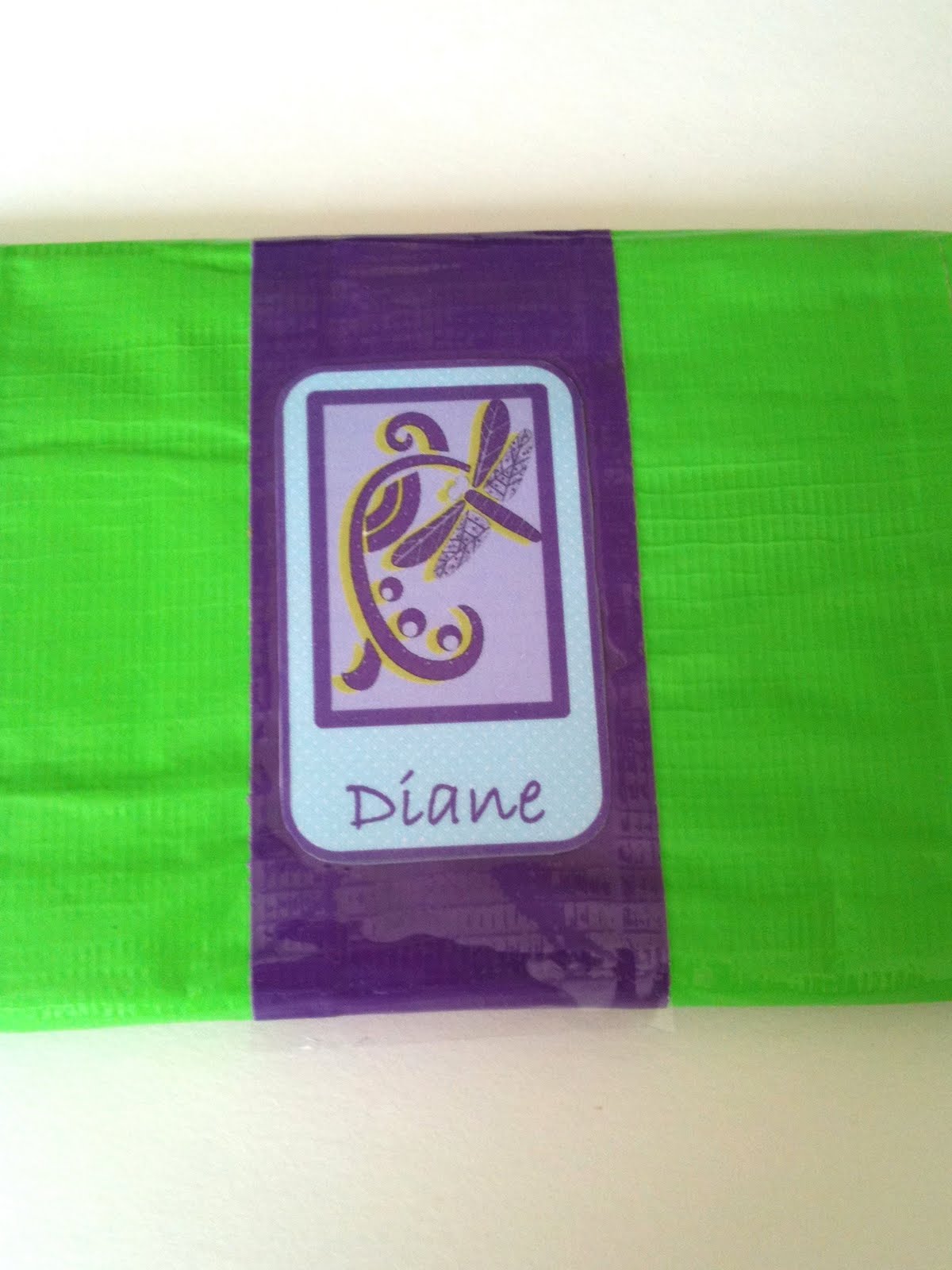 Diane, green and purple tape with drawing free image download