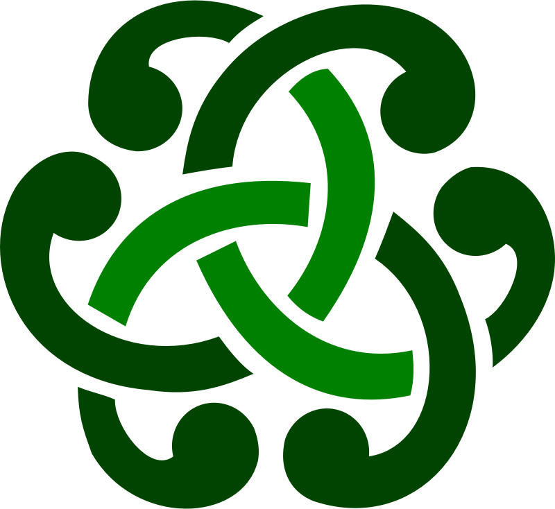 Green Celtic pattern on the black background free image download
