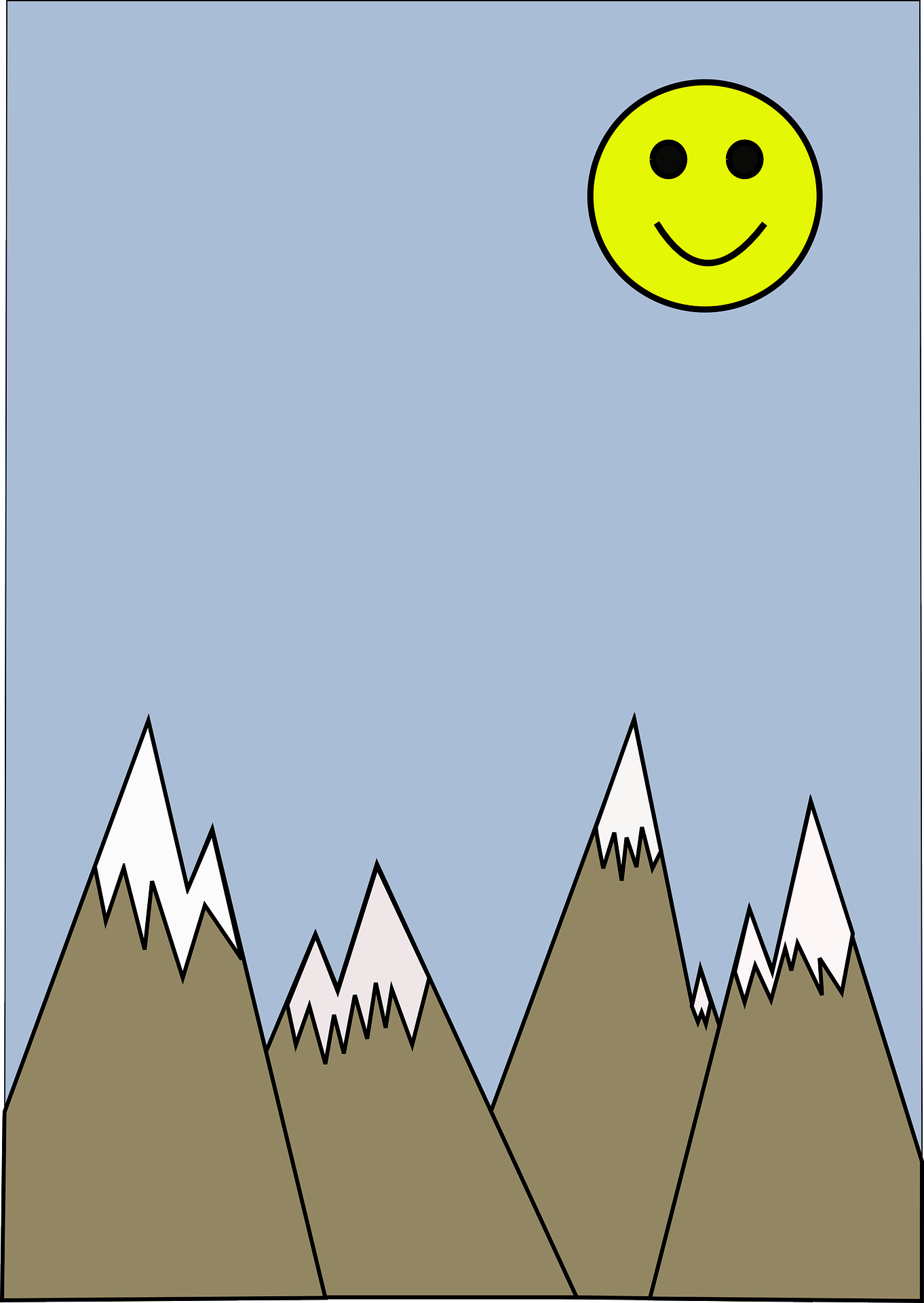 Picture of smiley over the mountains free image download