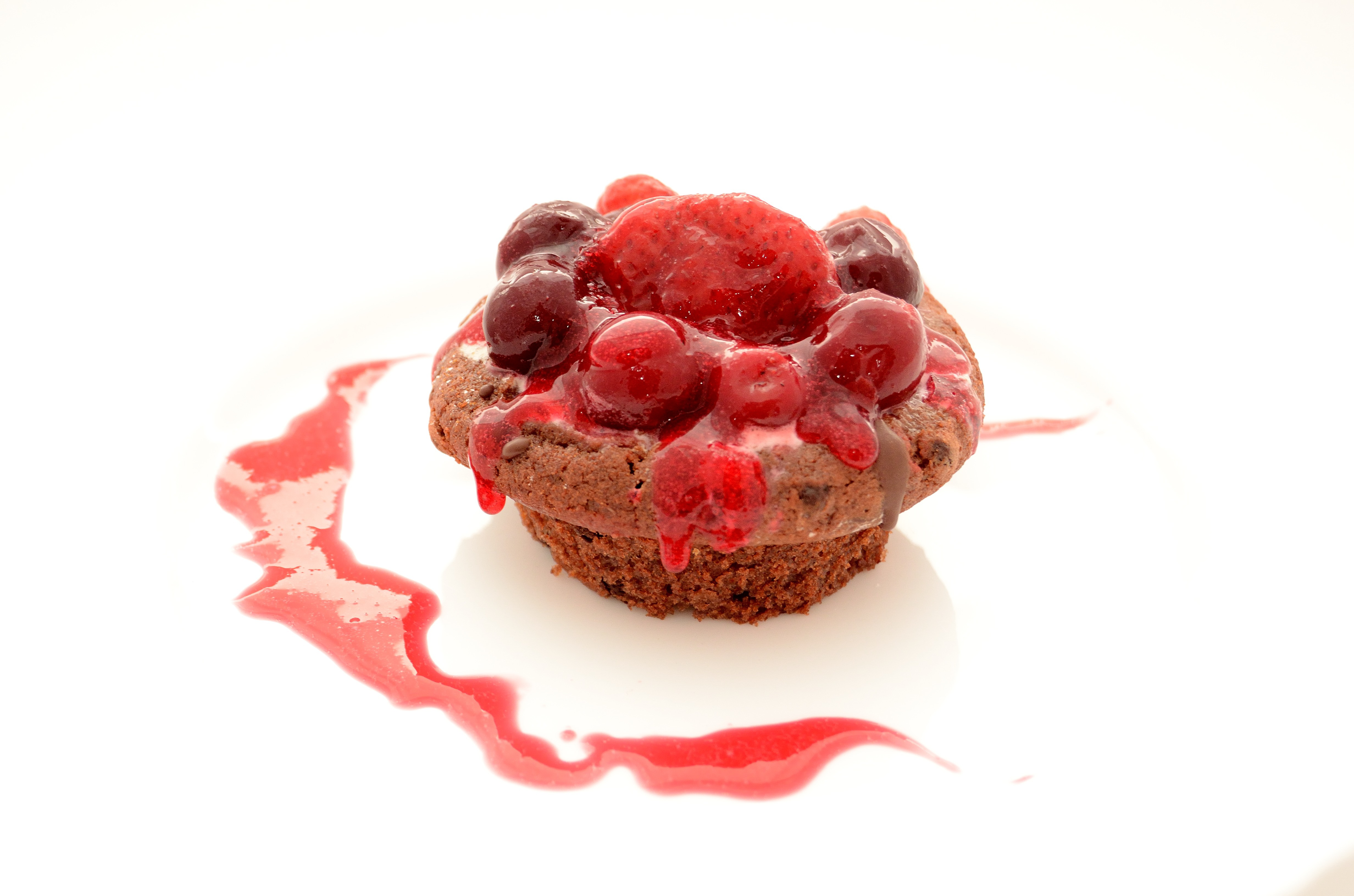 Fruit cocoa dessert with berries free image download