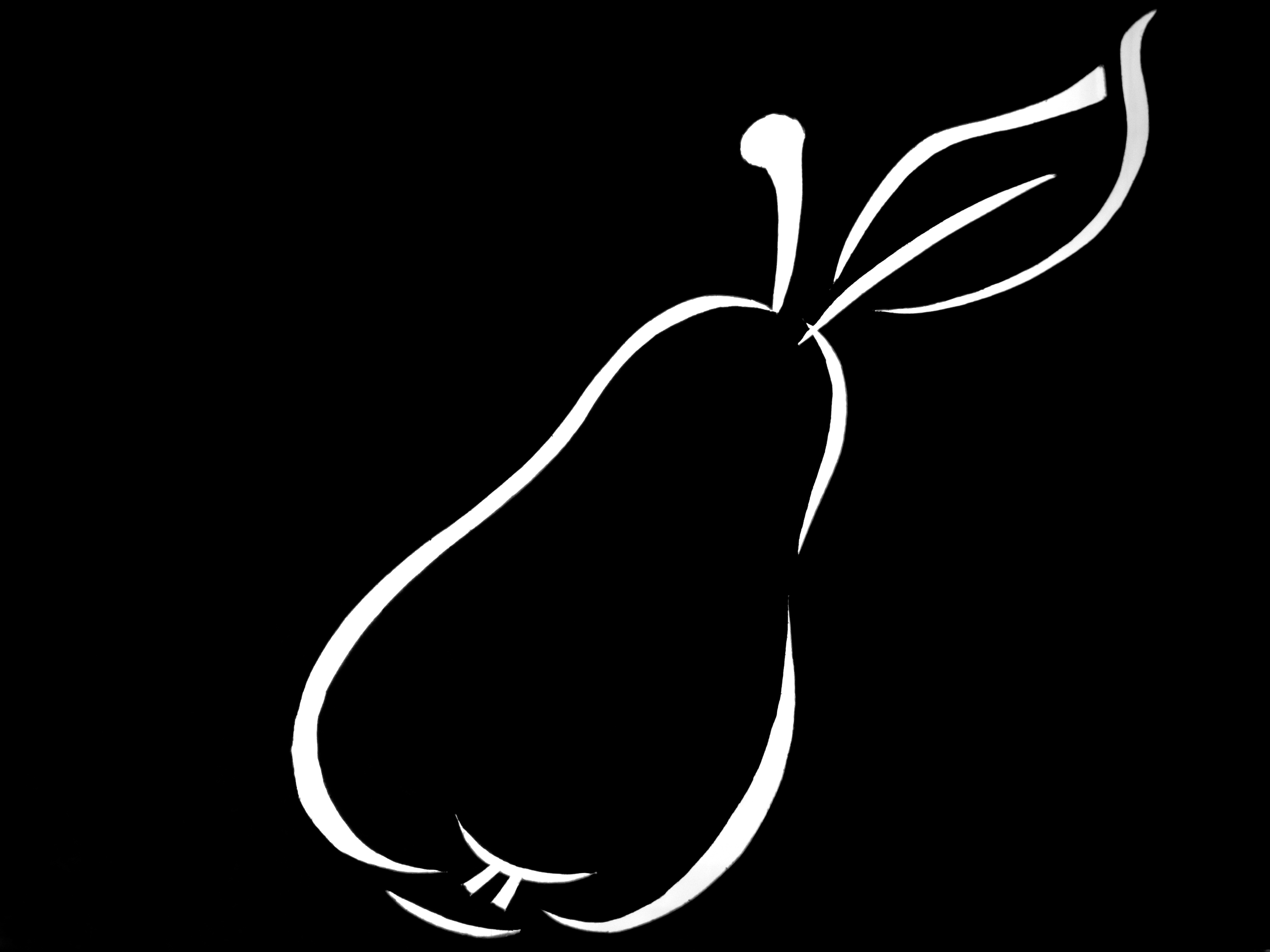 Outlined pear contour free image download