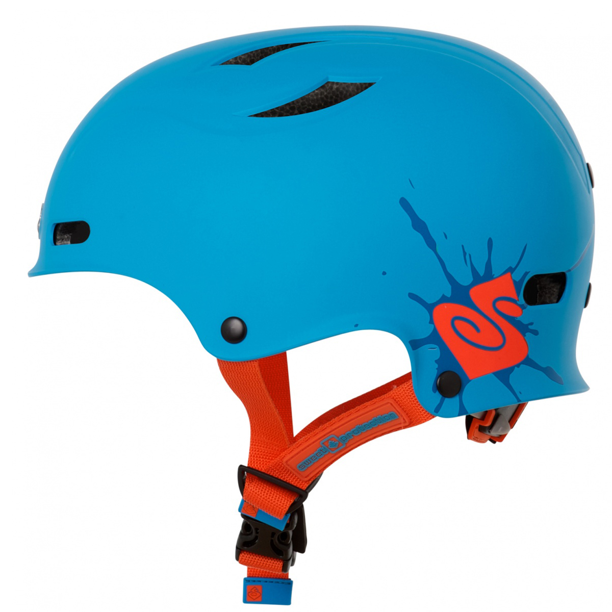 Blue and red Protection Helmet, side view free image download