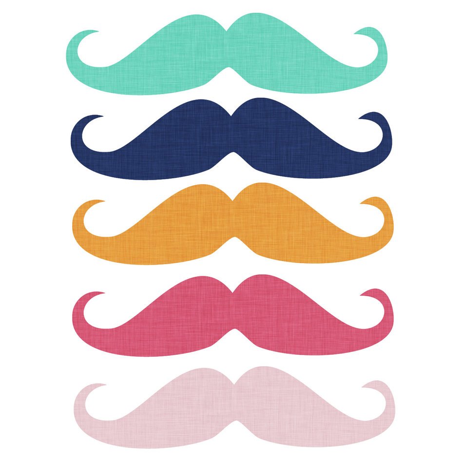 Blue Mustache drawing free image download