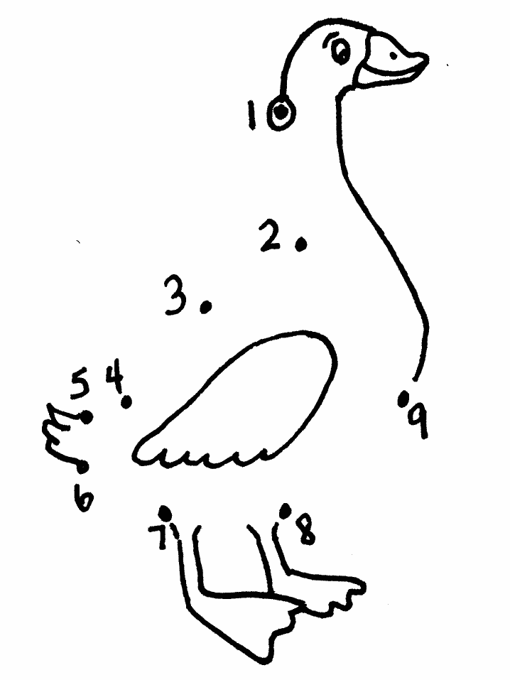 Drawing duck by numbers free image download