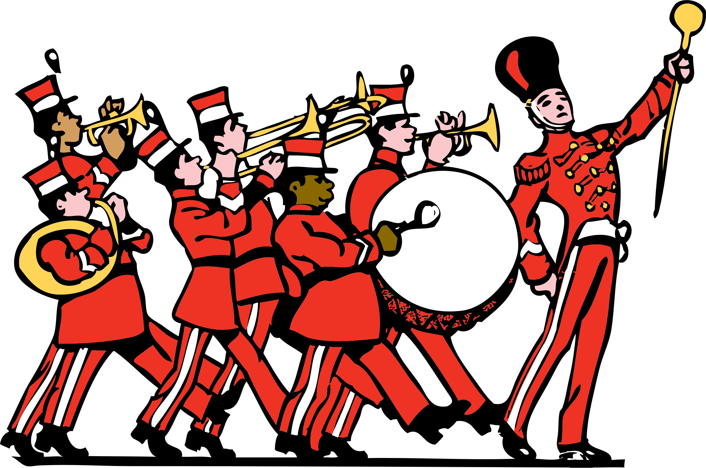 Concert band in red drawing free image download