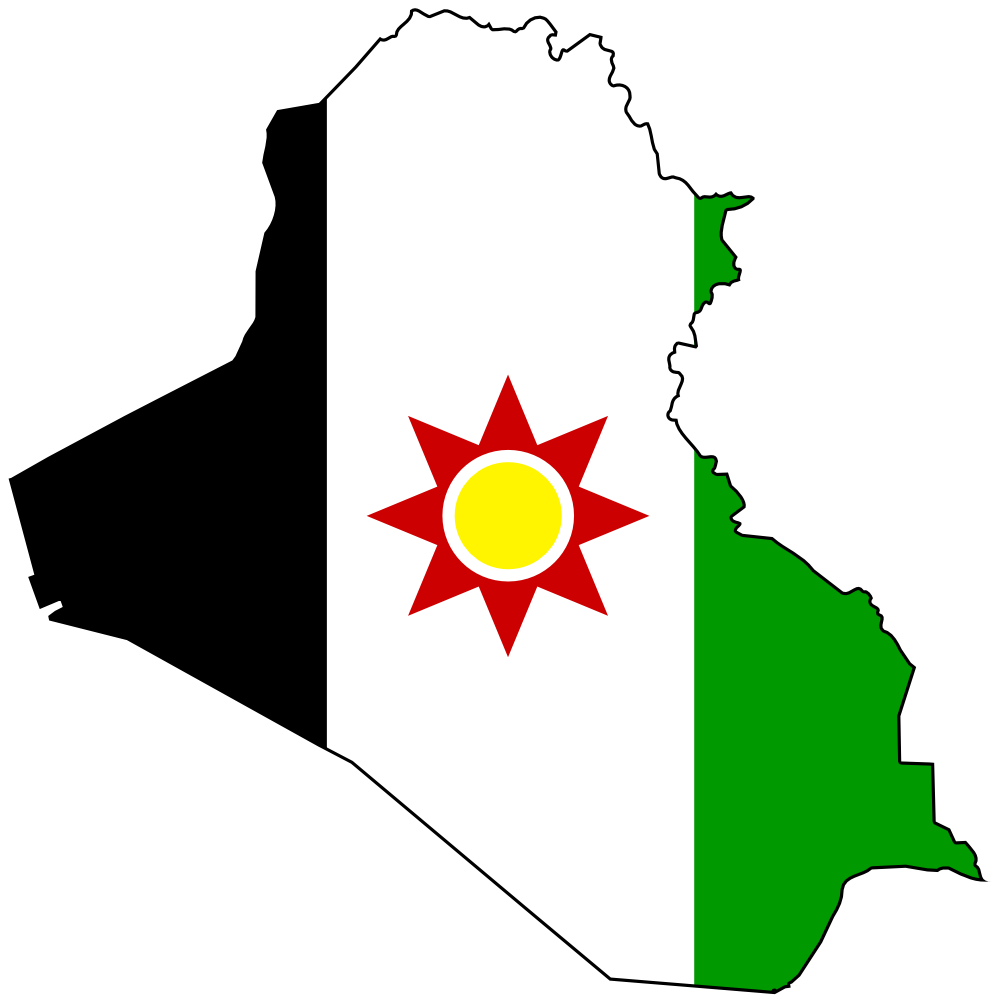 Flag of iraq on map free image download