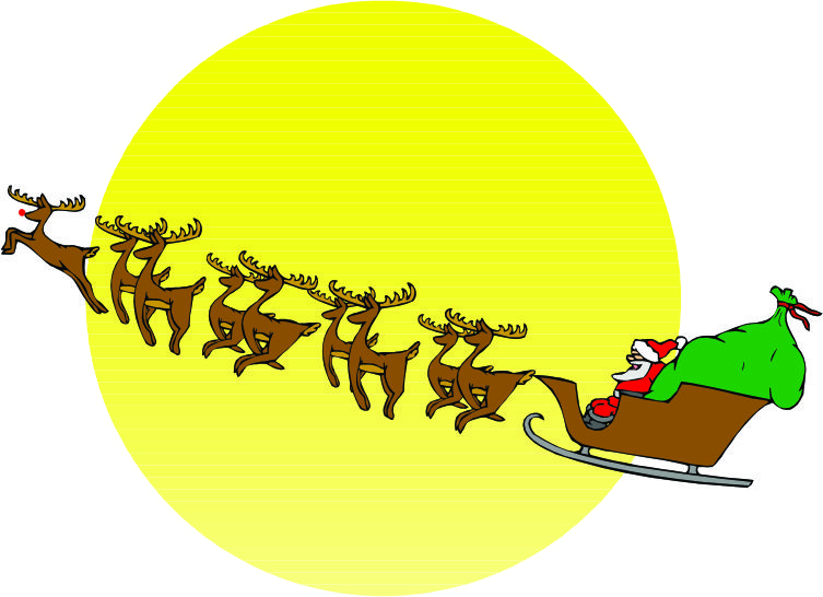 Cartoon Reindeer Pulling Sleigh free image download