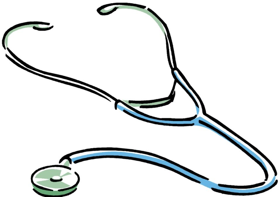 Blue and green Stethoscope, drawing free image download