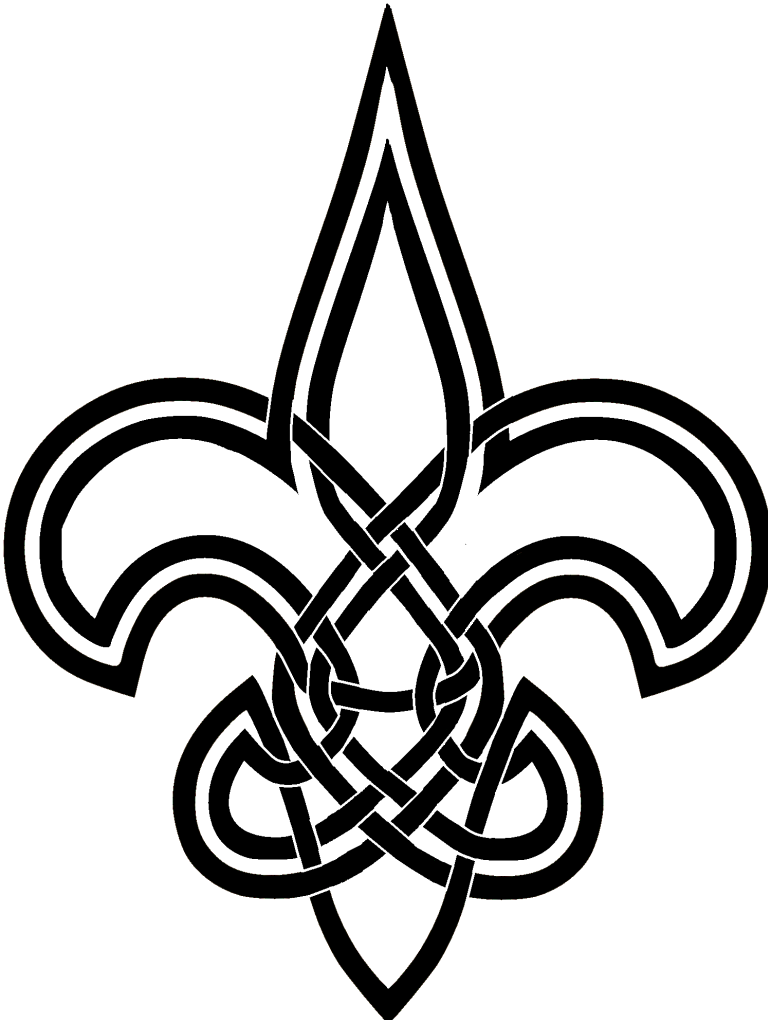 Fleur De Lis, black outline, Stencil free image download