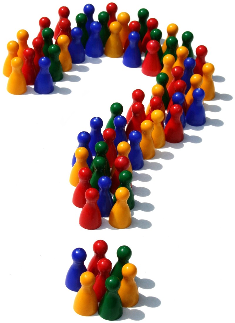 Question mark made of figures as a graphic illustration free image download