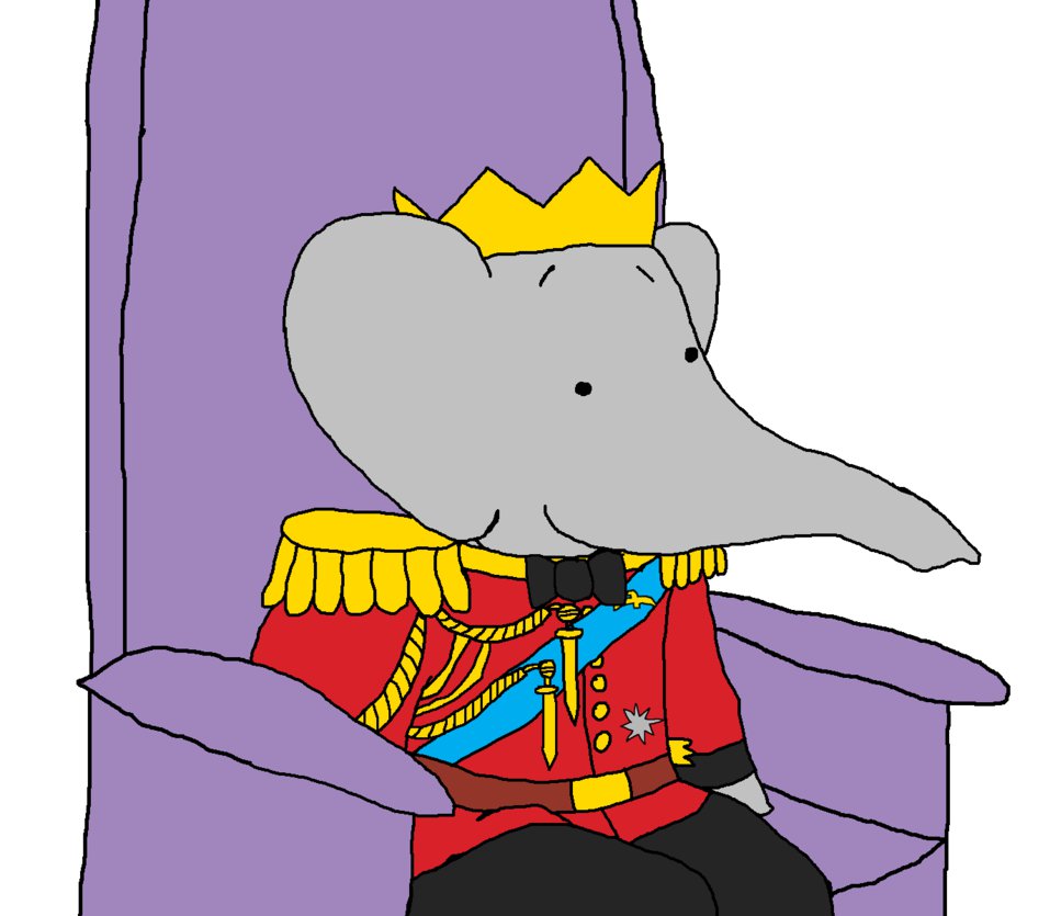 Elephant King On Throne drawing free image download