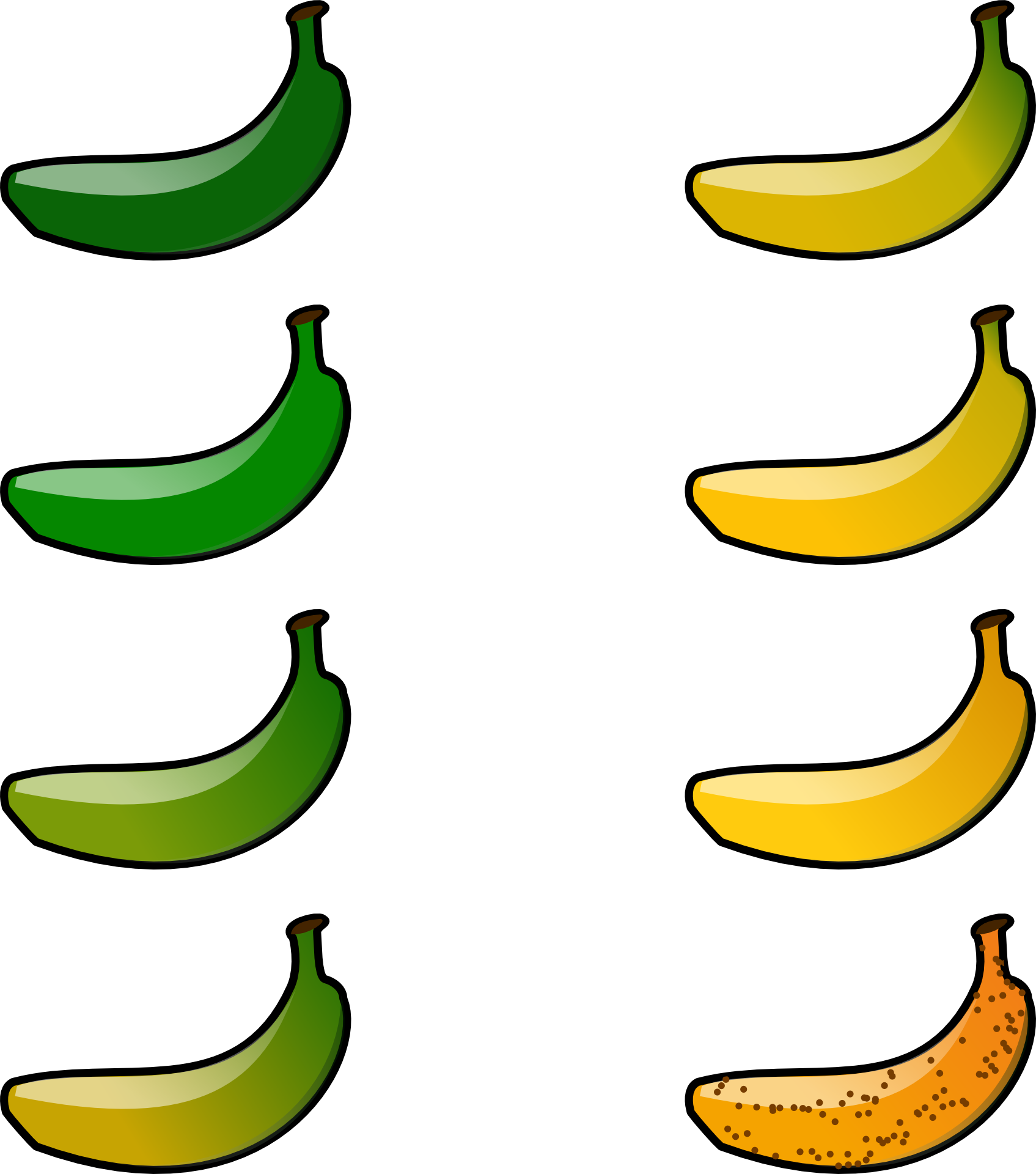 Drawn periods of ripening banana free image download