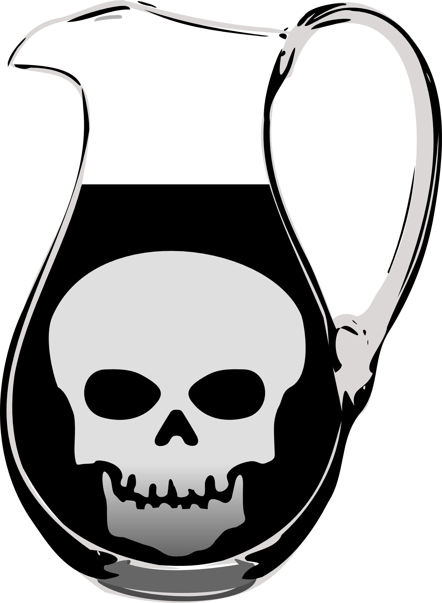 Pitcher with skull and black liquid as a drawing free image download