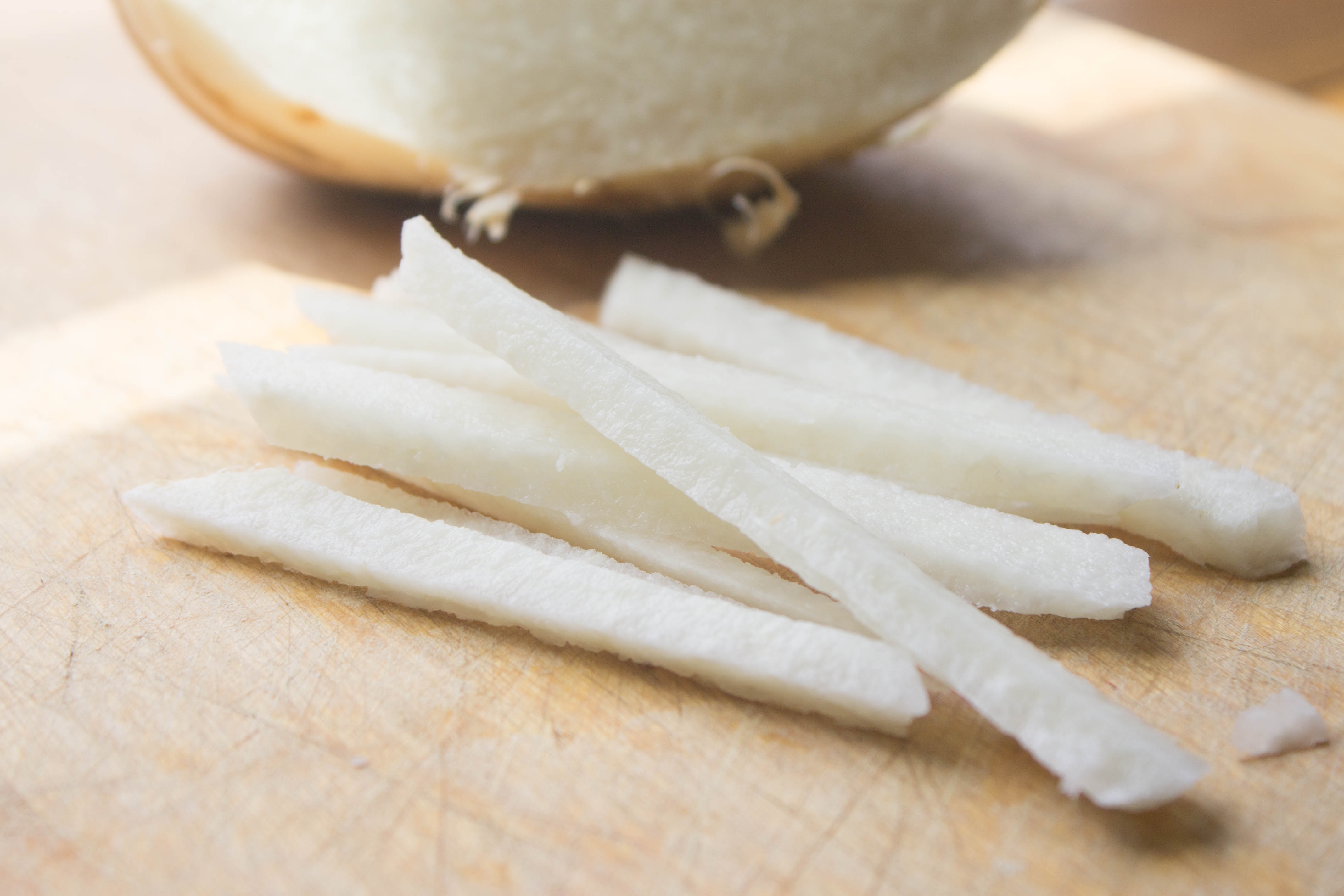 Slices of jicama root, Pachyrhizus erosus free image download