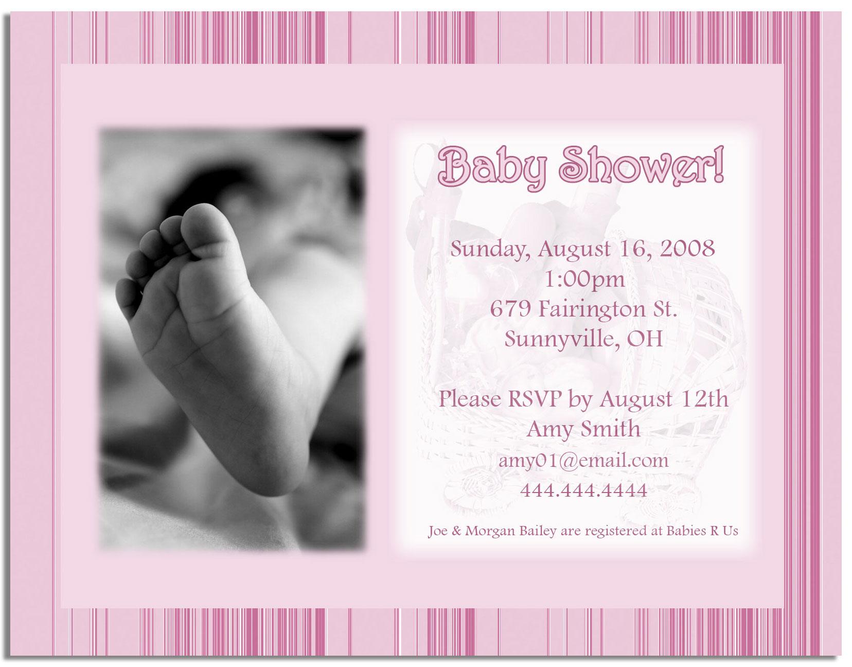 Pink invitation for baby shower free image download